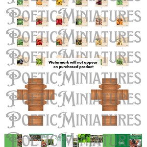 Miniature Seed Packets Garden Set Miniature Garden Magazine for 1:12 ...