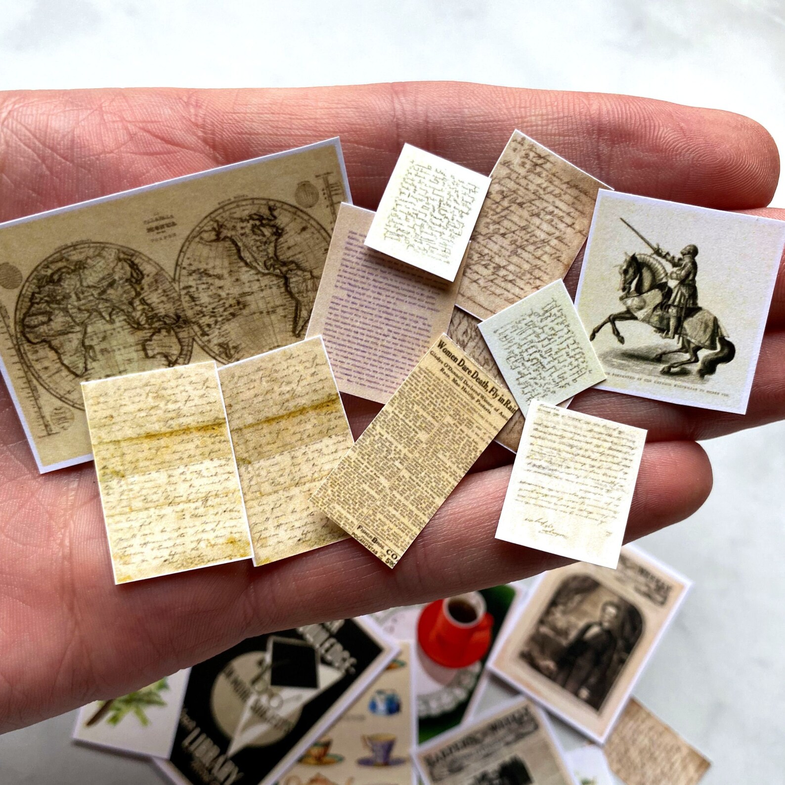 Miniature Letters Envelopes Posters Dollhouse Decor 1:12 Scale ...