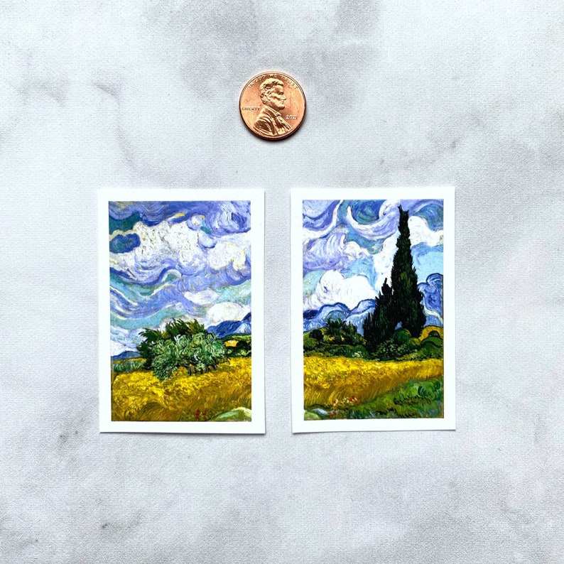 Miniature Van Gogh Paintings Dollhouse Wall Art 1:12 Scale Van Gogh ...