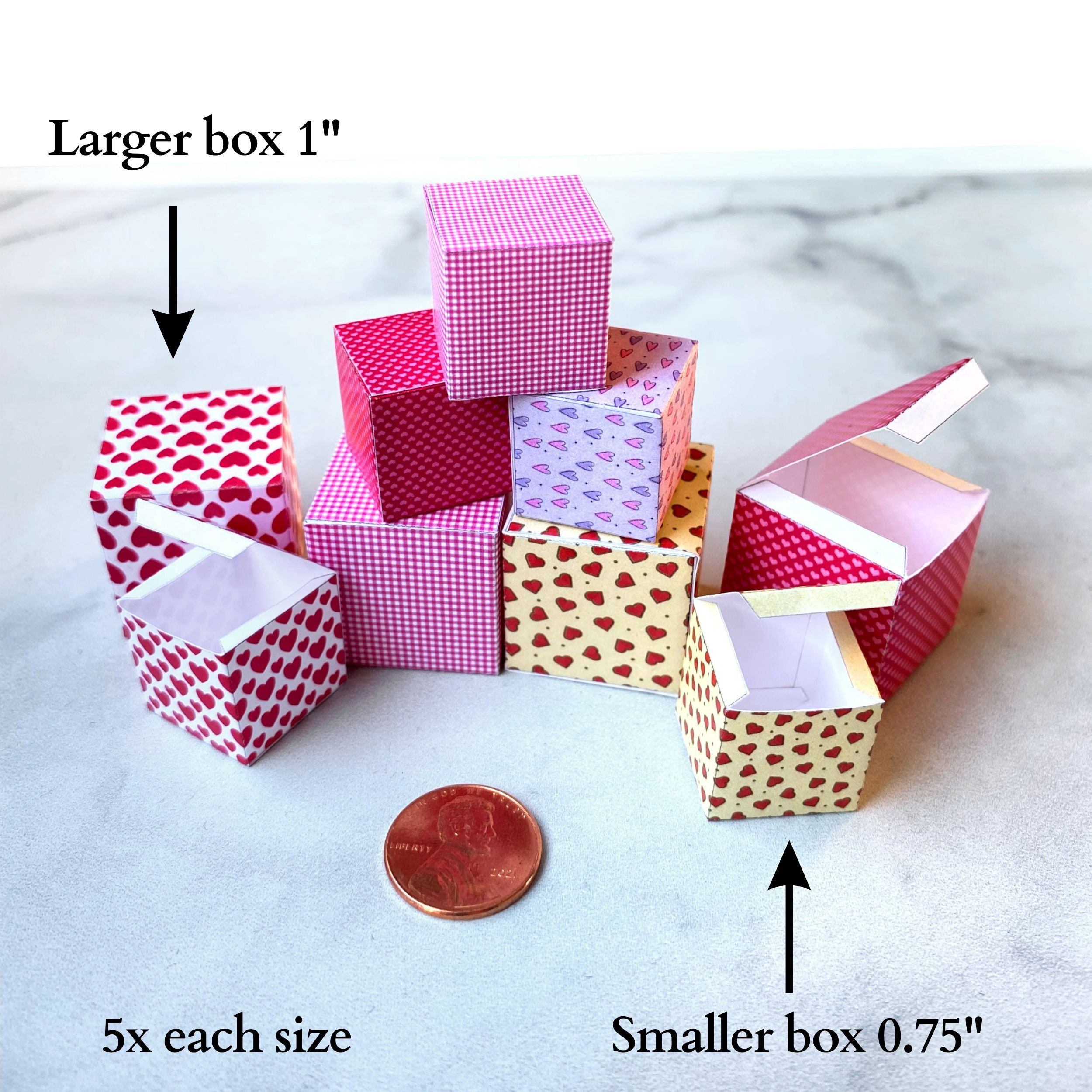 Miniature Valentine's Gift Boxes Dollhouse Gift Boxes Pink 1:12 Scale ...