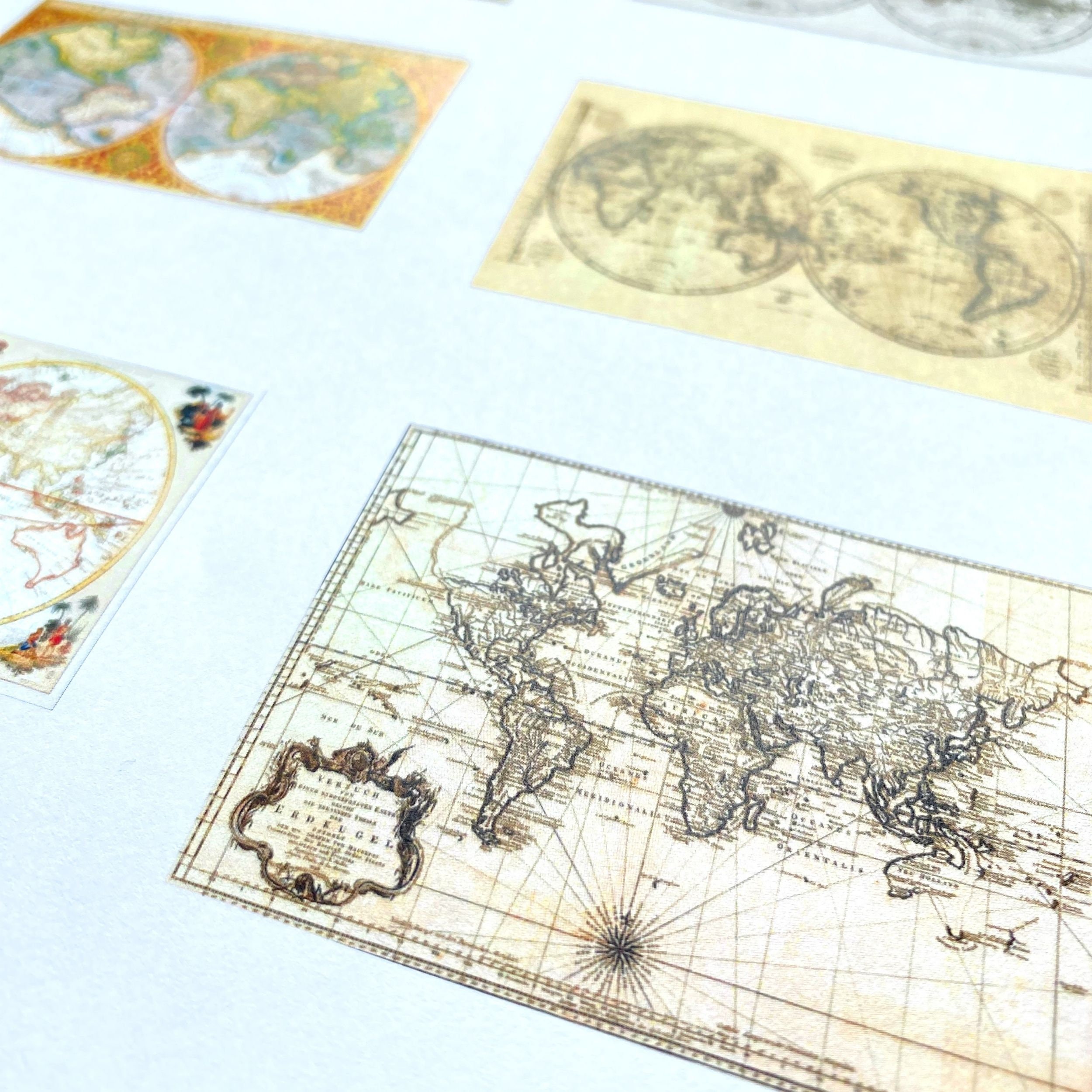 Miniature World Maps Dollhouse Vintage Maps 1:12 Scale Map Miniature ...