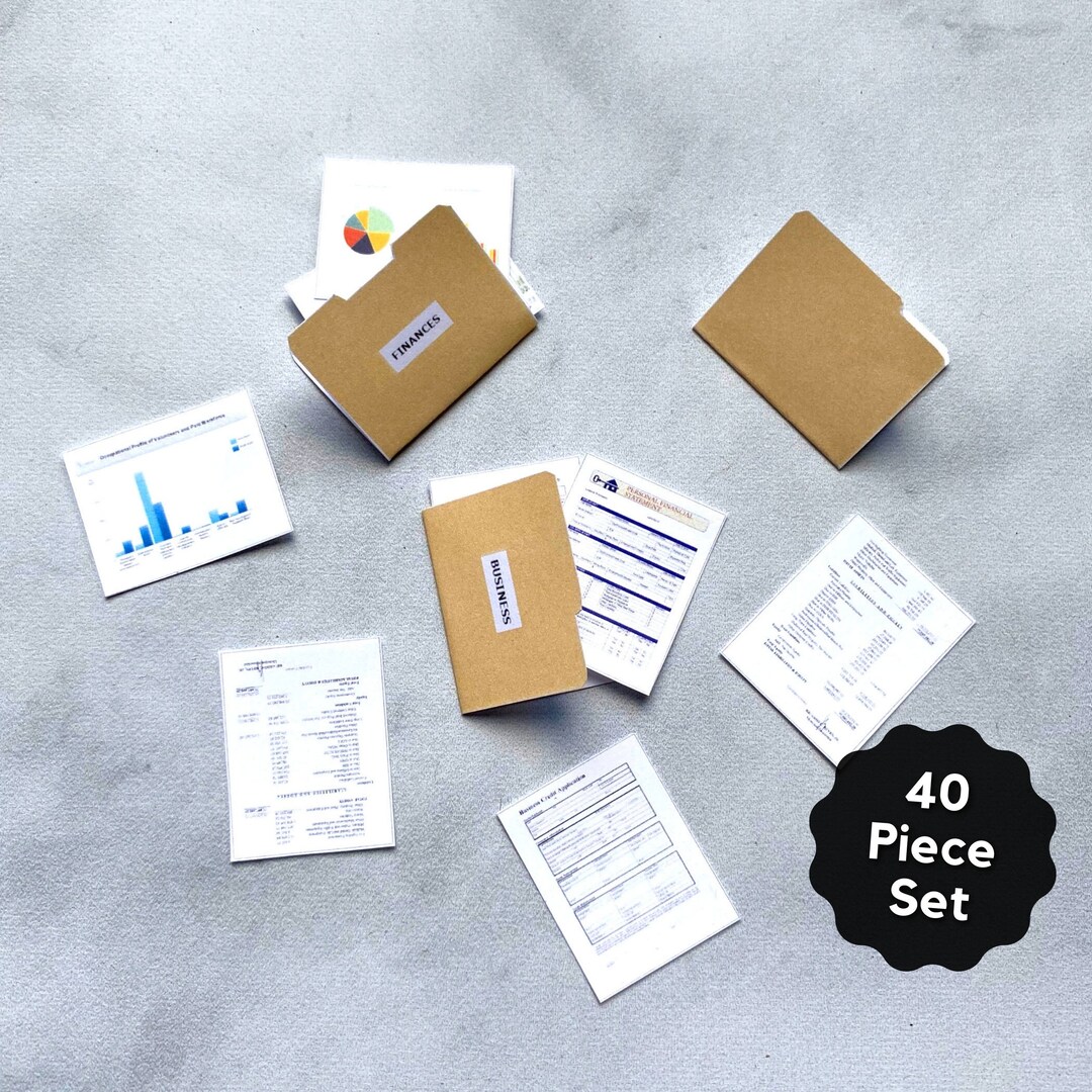 Dollhouse File Folders - Miniature Business Documents - Digital ...