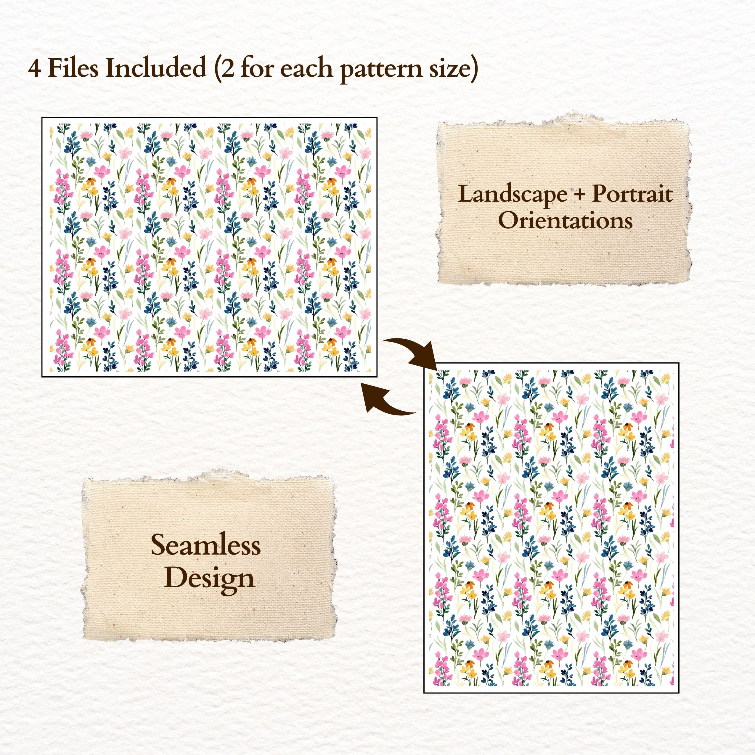 Dollhouse Wallpaper Watercolor Flowers Printable Miniature - Etsy