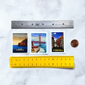 Miniature Travel Posters Dollhouse Vintage Wall Art 1:12 Scale Posters ...