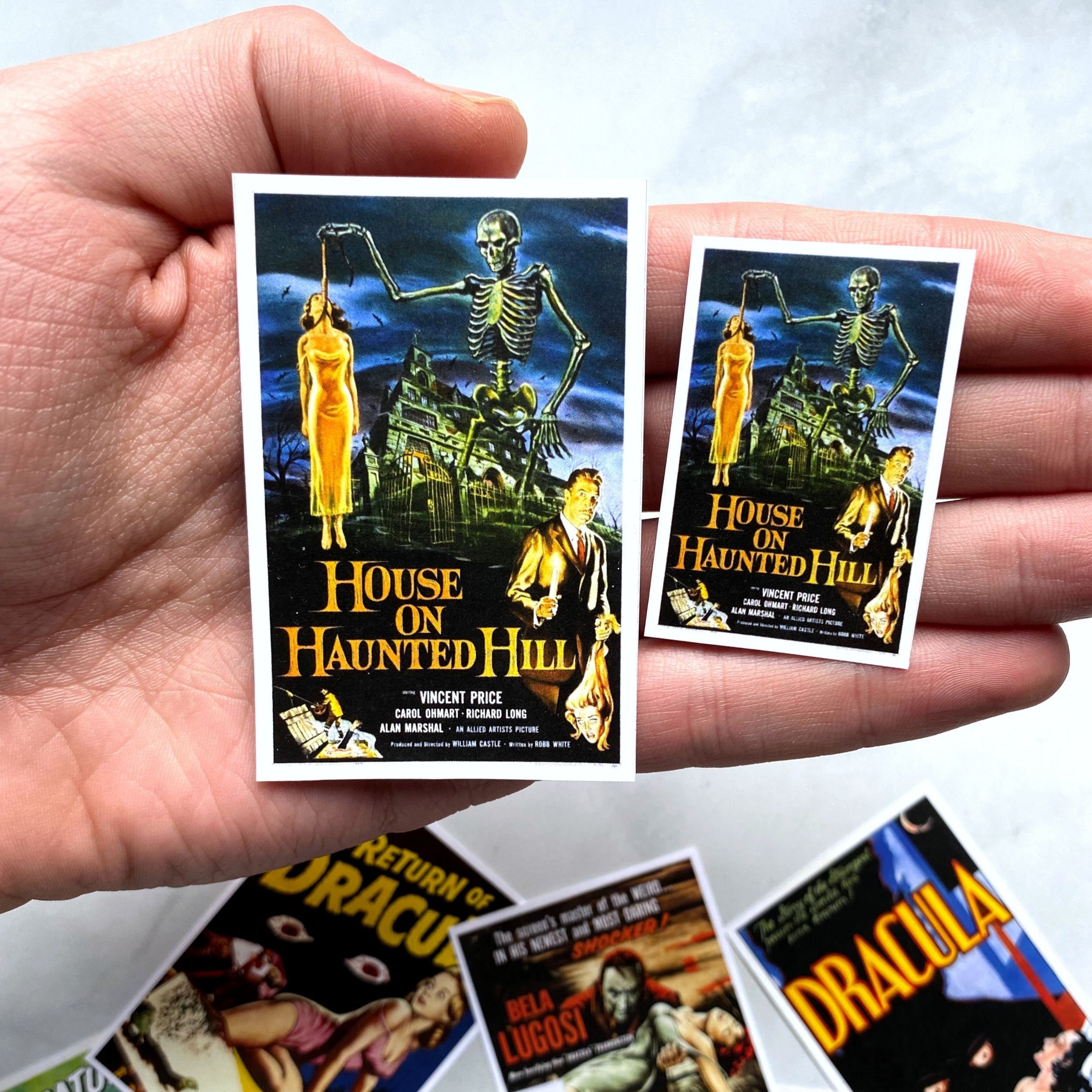Miniature Horror Movie Posters Dollhouse Vintage Wall Art 1:12 - Etsy