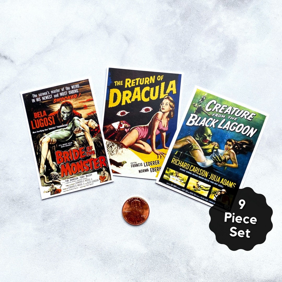 Miniature Horror Movie Posters: Dollhouse Vintage Wall Art (digital ...