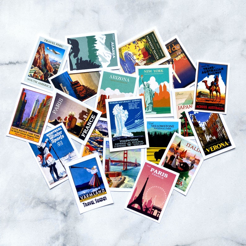 Miniature Travel Posters Dollhouse Vintage Wall Art 1:12 Scale - Etsy