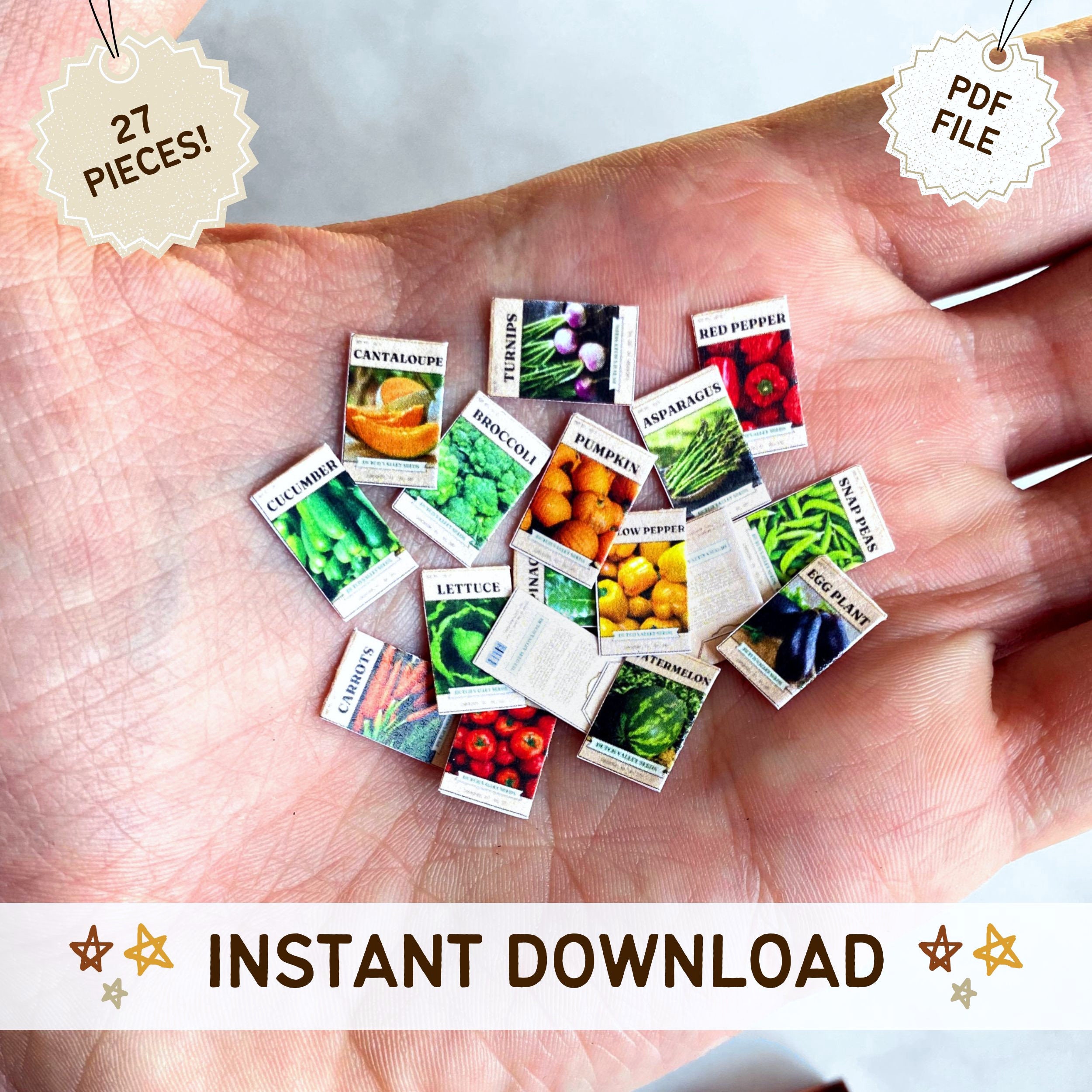 Miniature Seed Packets Garden Set Miniature Garden Magazine for 1:12 ...