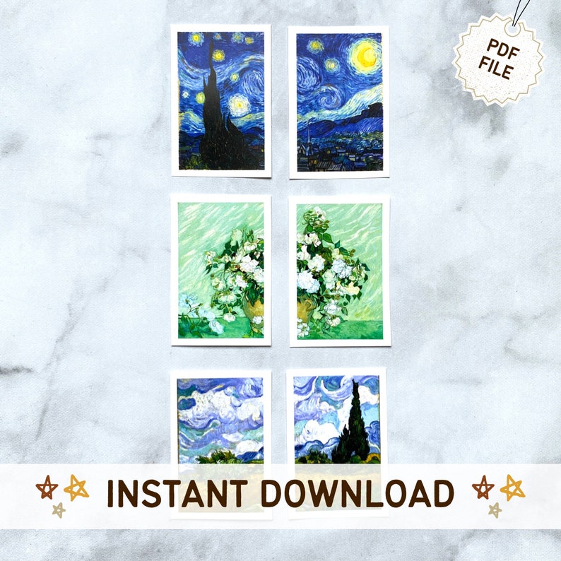 Miniature Van Gogh Paintings Dollhouse Wall Art 1:12 Scale Van Gogh ...