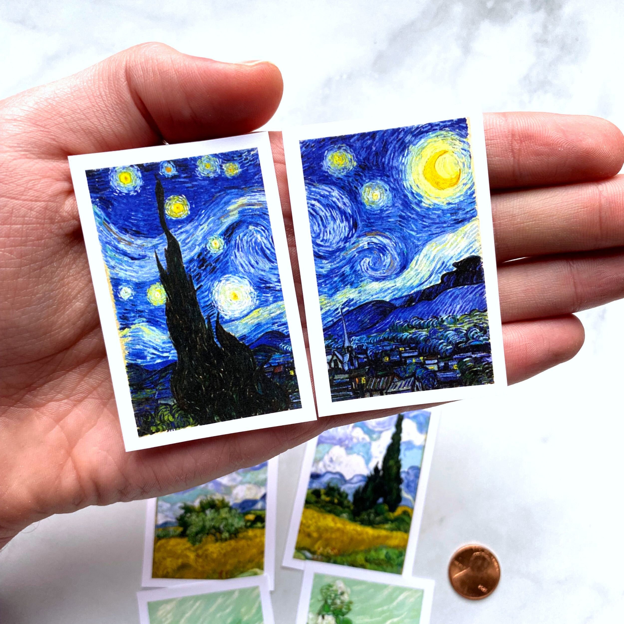 Miniature Van Gogh Paintings Dollhouse Wall Art 1:12 Scale Van Gogh ...