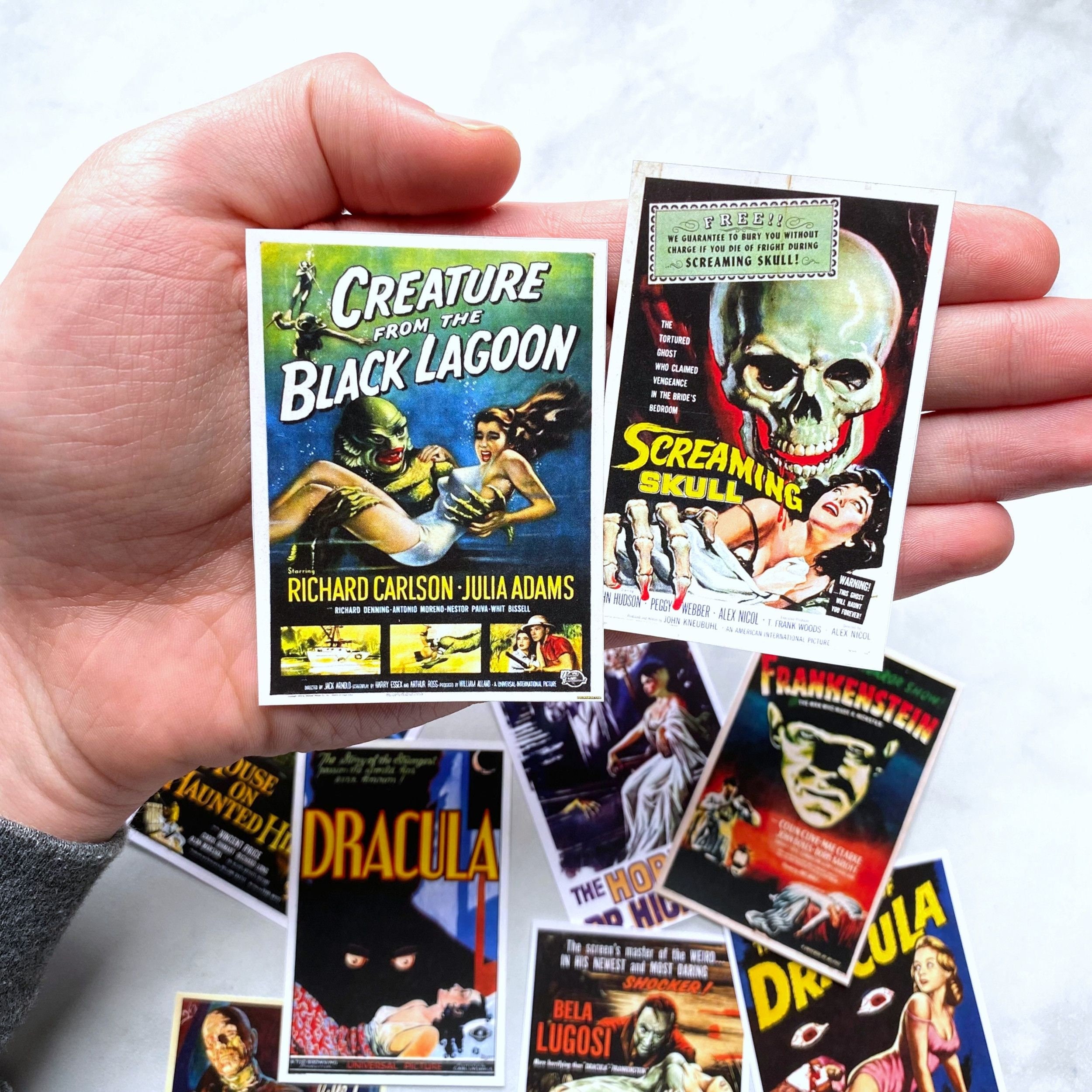 Miniature Horror Movie Posters Dollhouse Vintage Wall Art 1:12 - Etsy