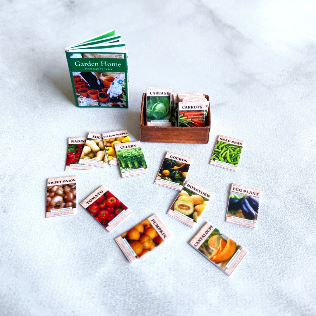 Miniature Seed Packets Garden Set Miniature Garden Magazine for 1:12 ...