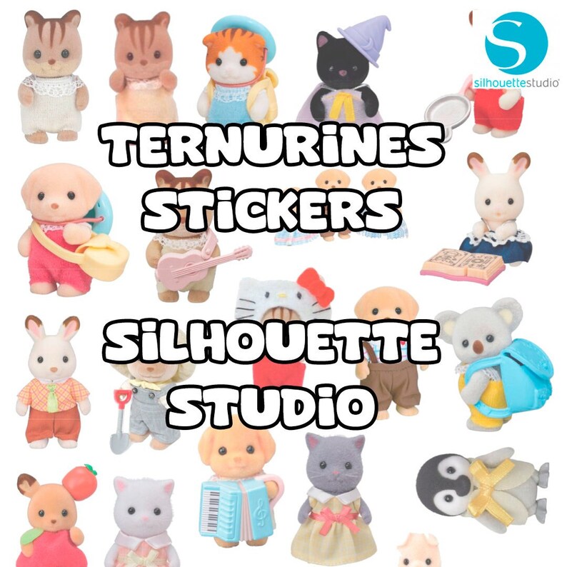 STICKERS ternurines silhouette studio cameo ready print and cut - Etsy ...