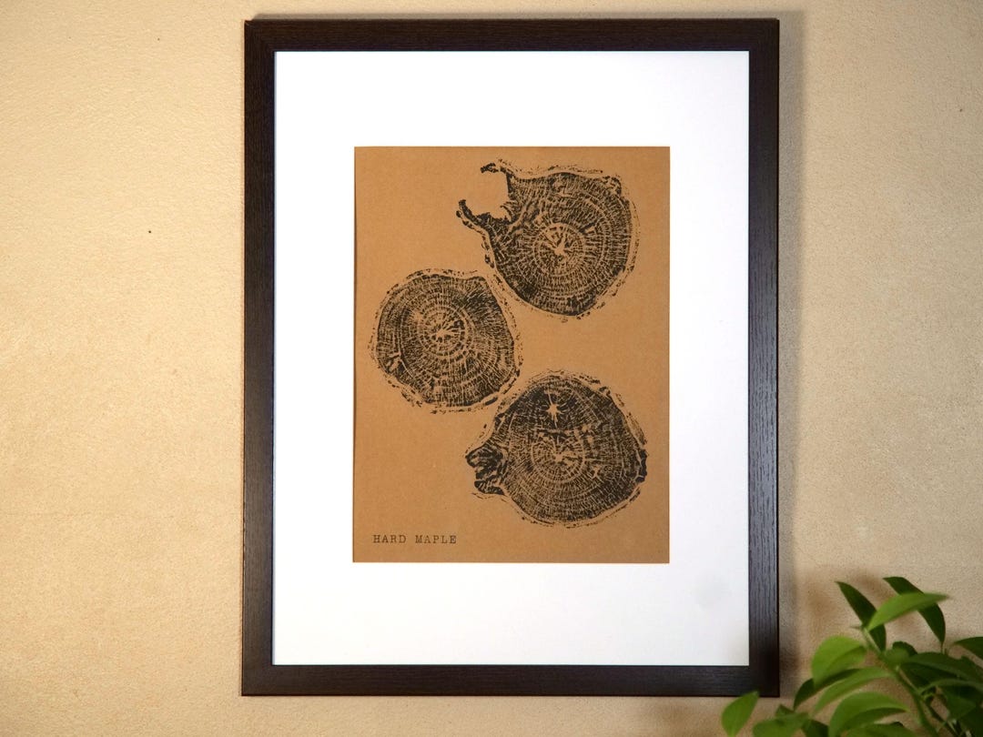 Hard Maple Tree Ring Print | Hand-stamped Tree Cross-sections - Etsy