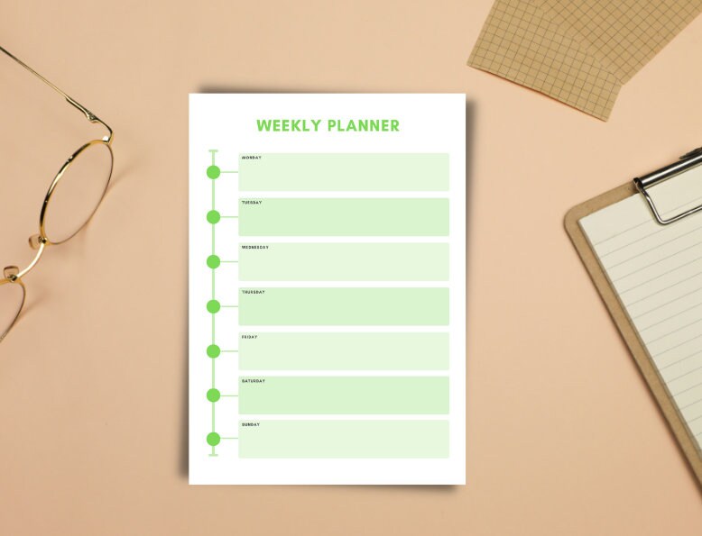Digital Download Printable 2023 Green Weekly Planner - Etsy