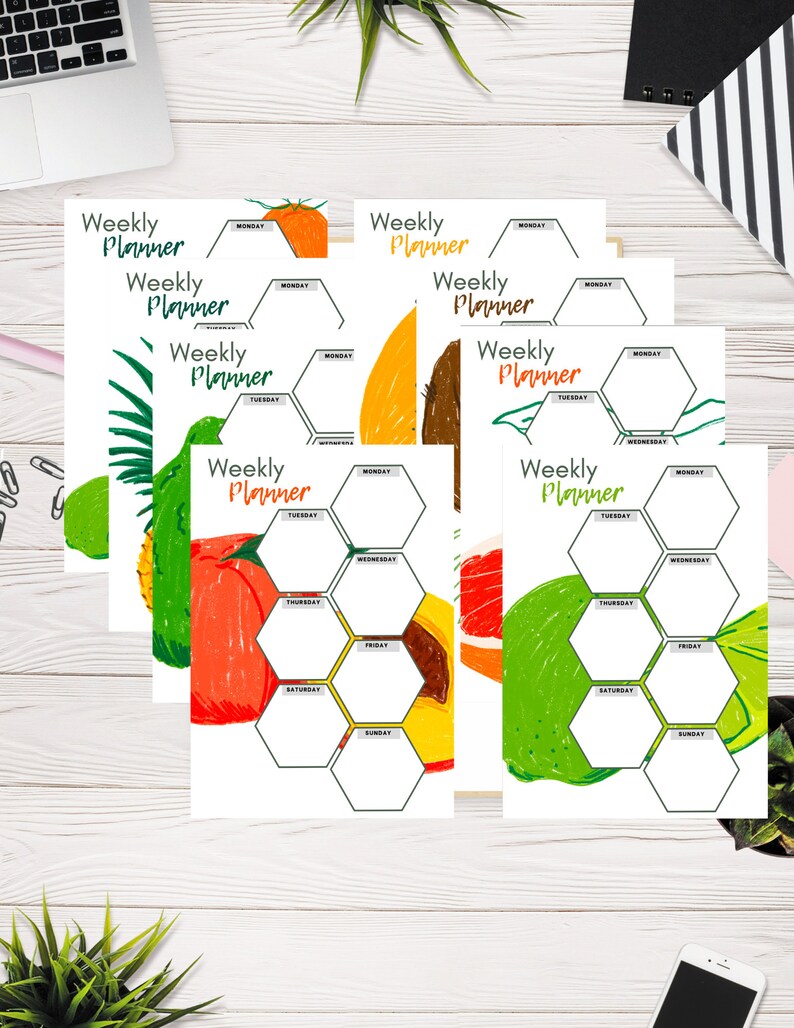 Digital Download Printable 2023 Fruit and Citrus Set Minimalist Weekly ...