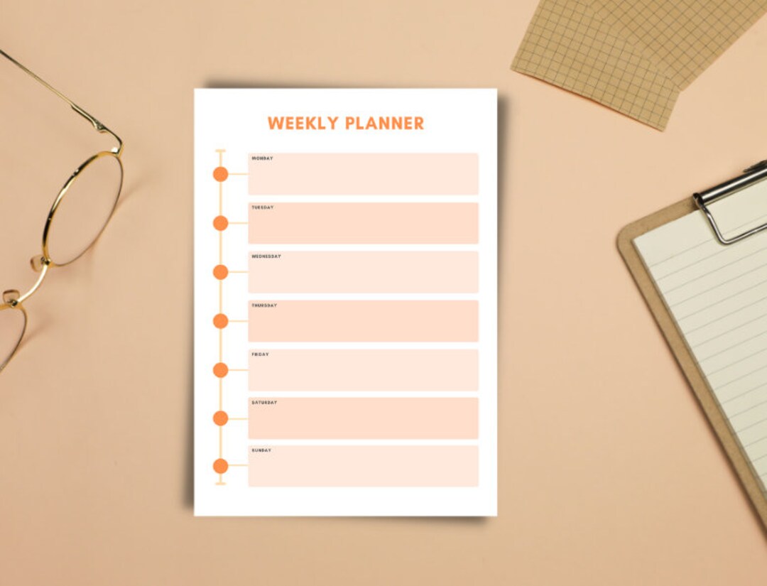 Digital Download Printable 2023 Orange Weekly Planner - Etsy