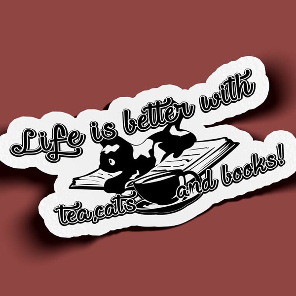 Cats Books and Tea - Etsy