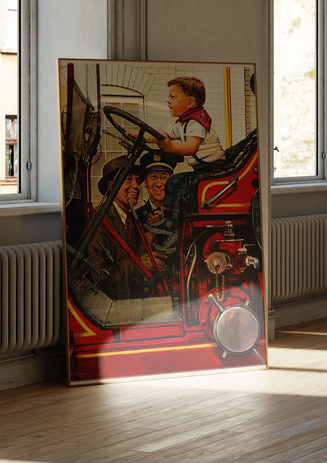 Firefighter Poster - Fireman Poster - Fire Station Poster - Vintage ...