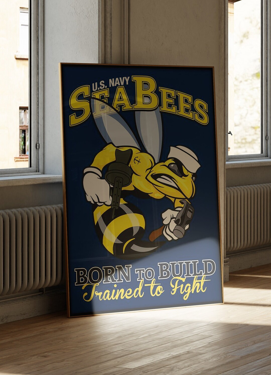 Seabees Poster Poster WW2 Poster Born to Build Trained to Fight Poster ...