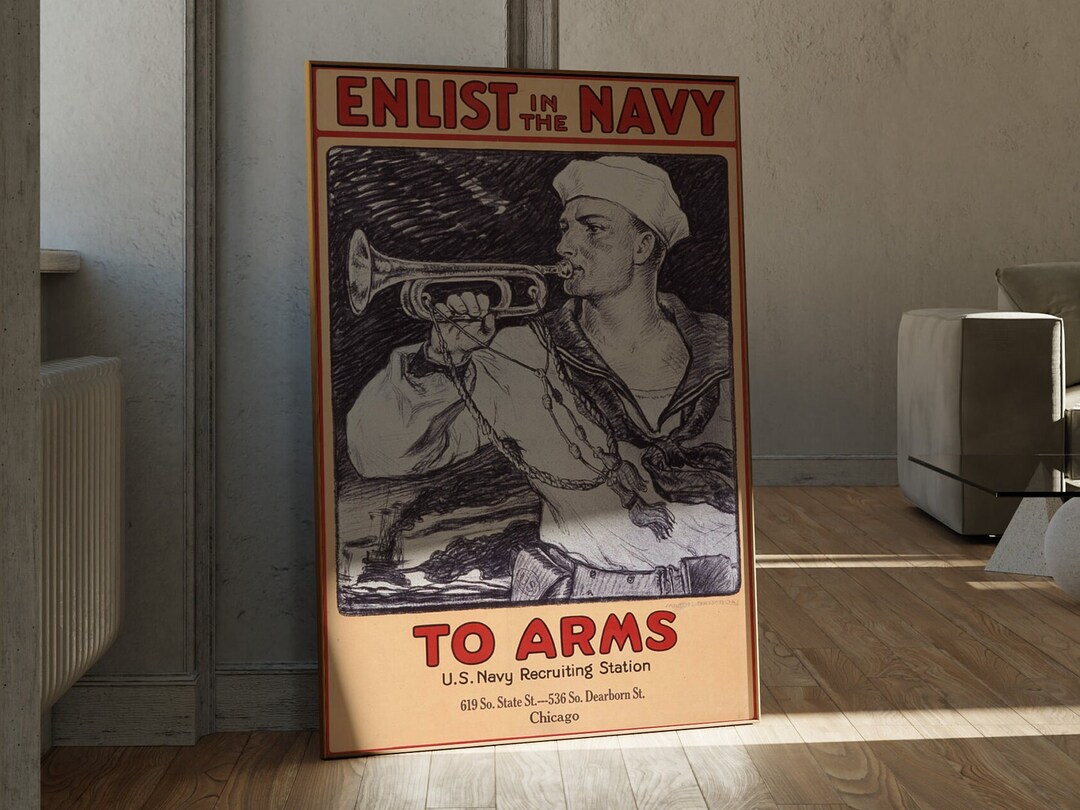Enlist in the Navy Poster Propaganda Poster WW2 Poster - Etsy
