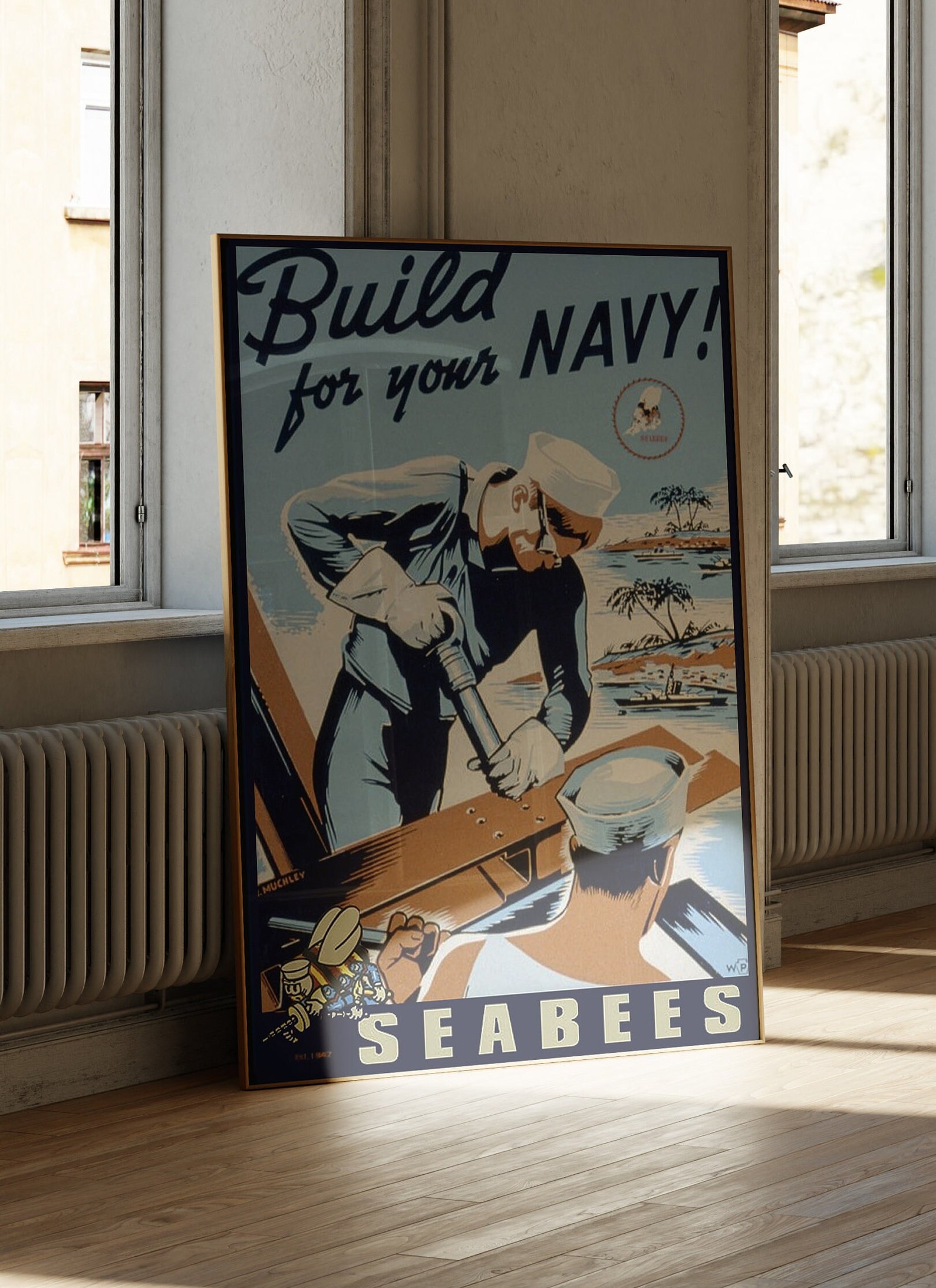 Seabees Poster Poster WW2 Poster Build for the Navy Seabees Poster - Etsy