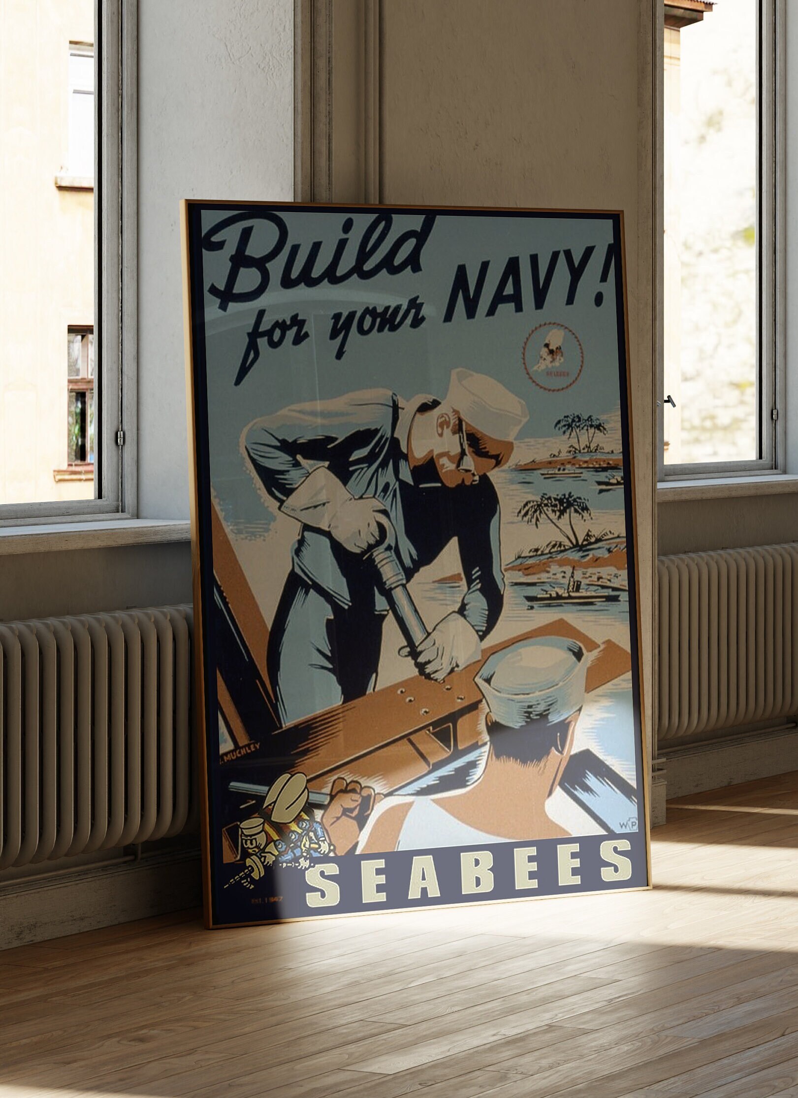 Seabees Poster Poster WW2 Poster Build for the Navy Seabees Poster - Etsy