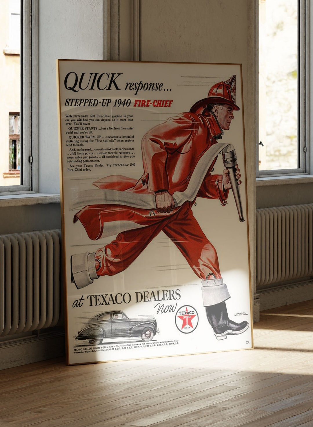 Firefighter Poster - Fireman Poster - Fire Station Poster - Vintage ...