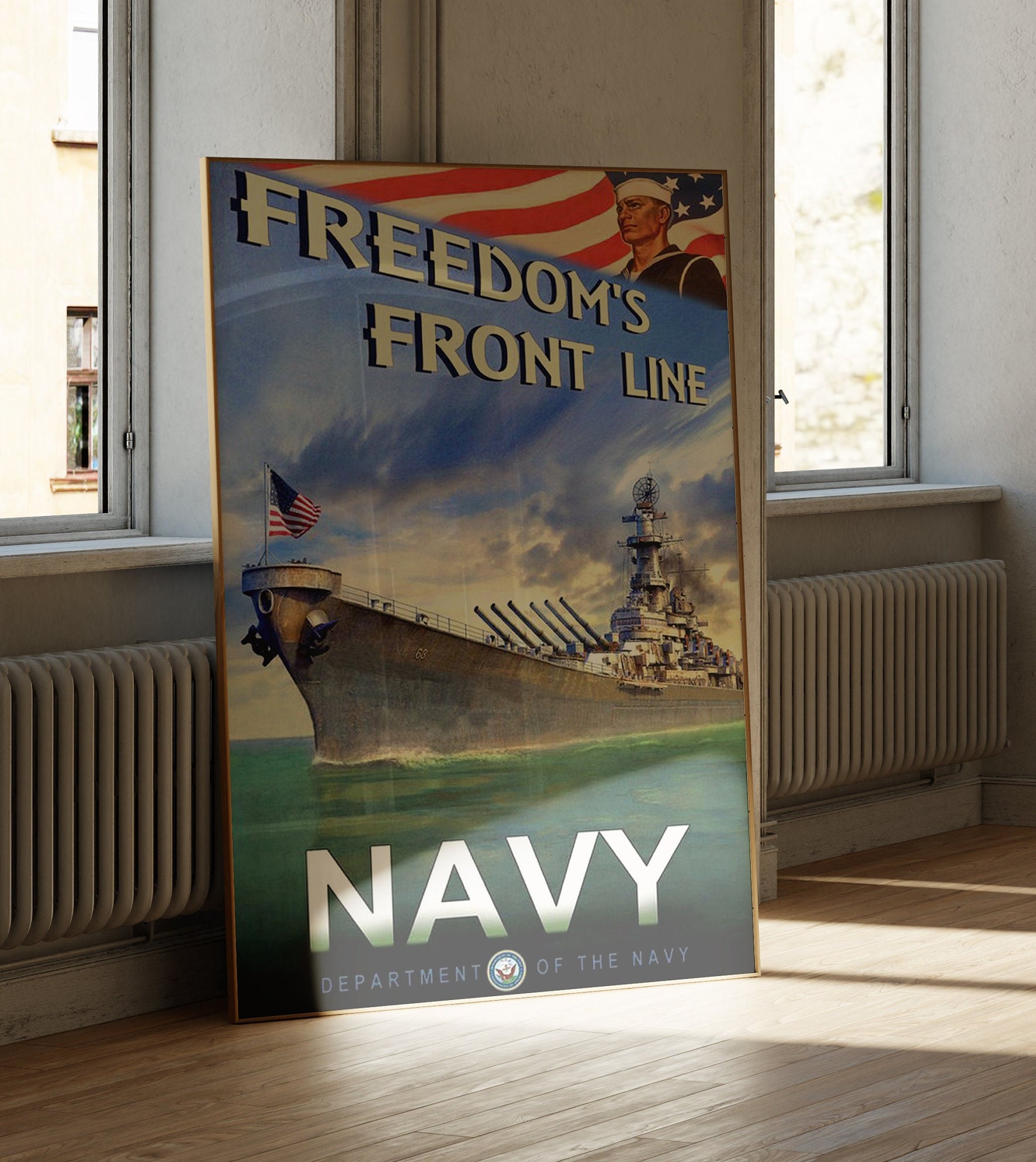 US Navy Freedom Front Line Poster US Navy Poster Propaganda Poster WW2 ...