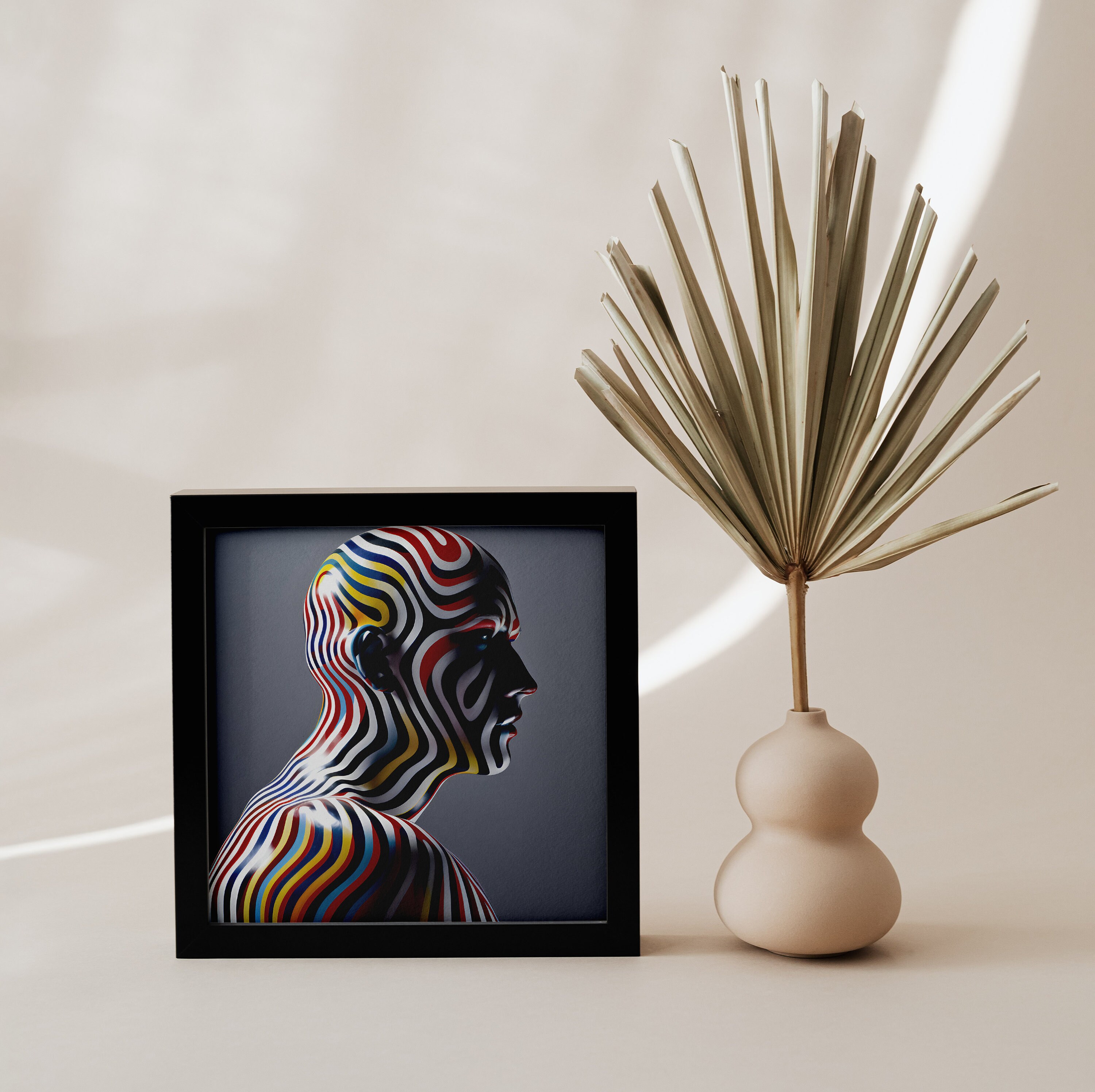 Colorful Optical Illusion Man Poster - Vibrant and Unique Wall Art for ...