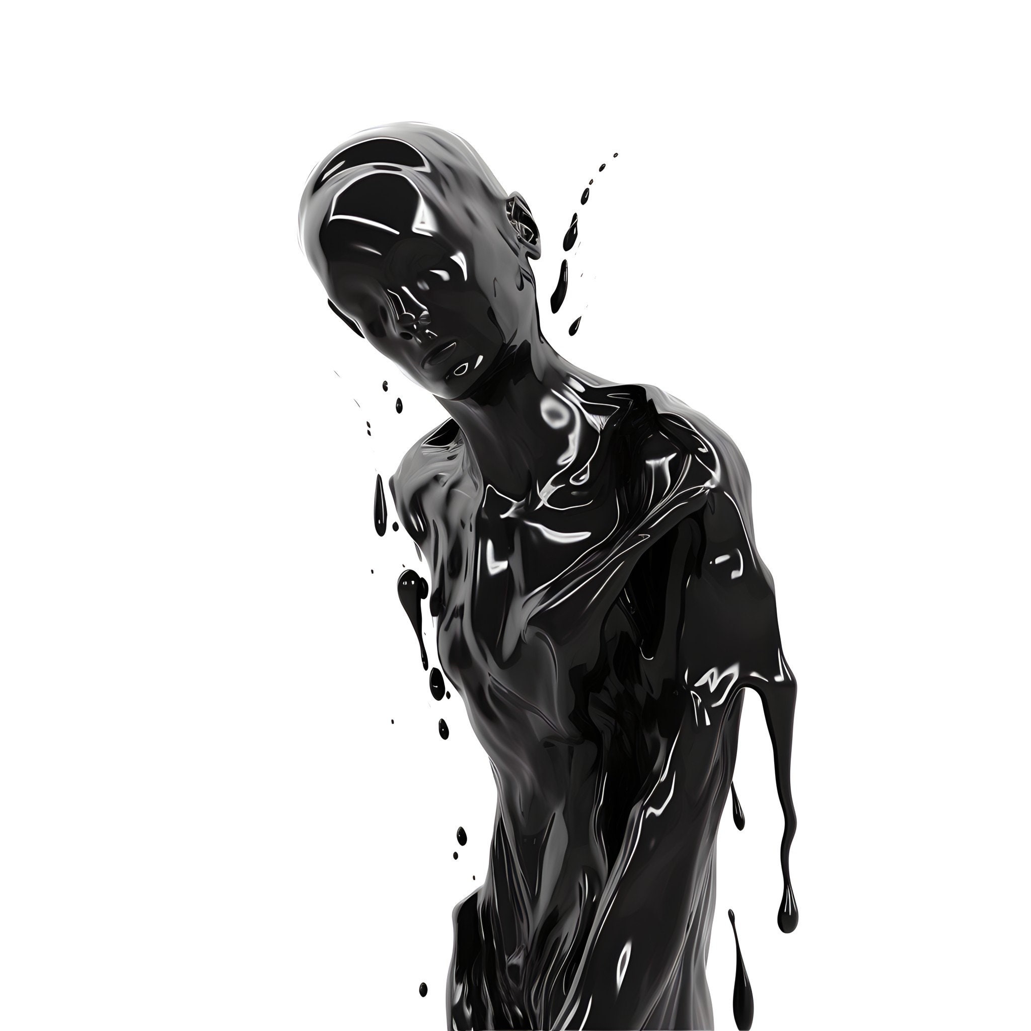 Fluid Black Abstract Human Poster Print - Modern Home Decor Wall Art - Etsy