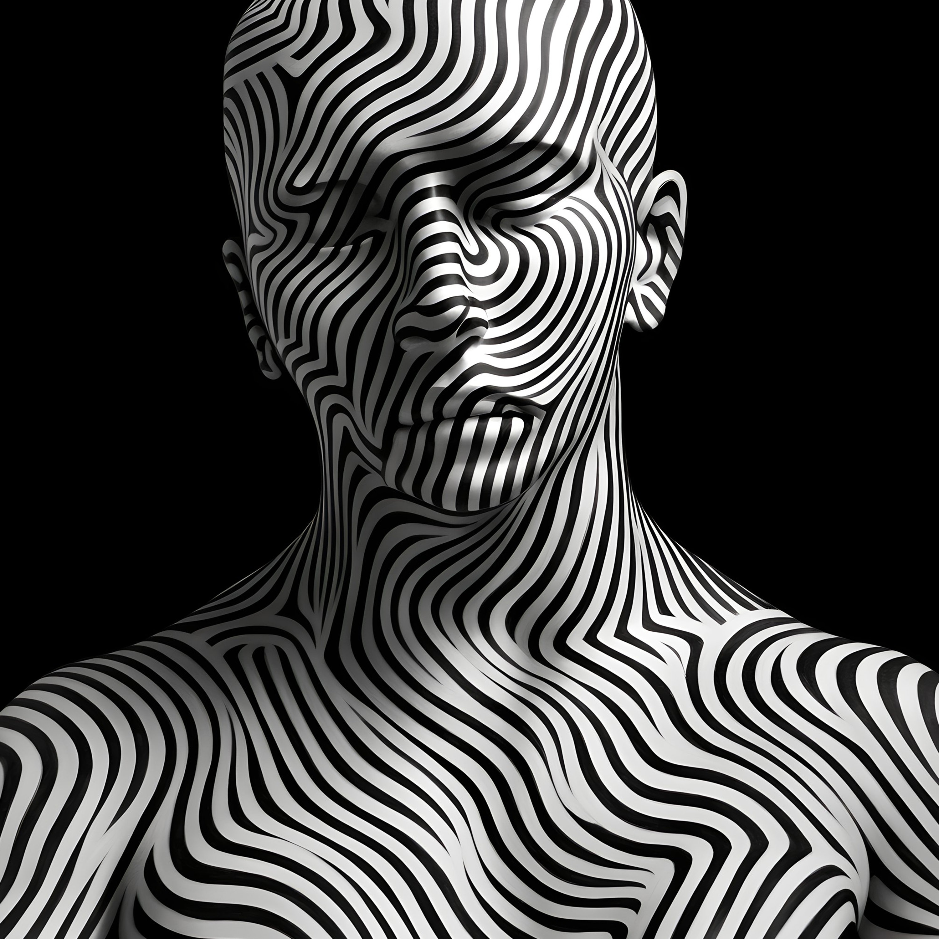 Abstract Human Optical Illusion Poster Print Op Art Decor - Etsy