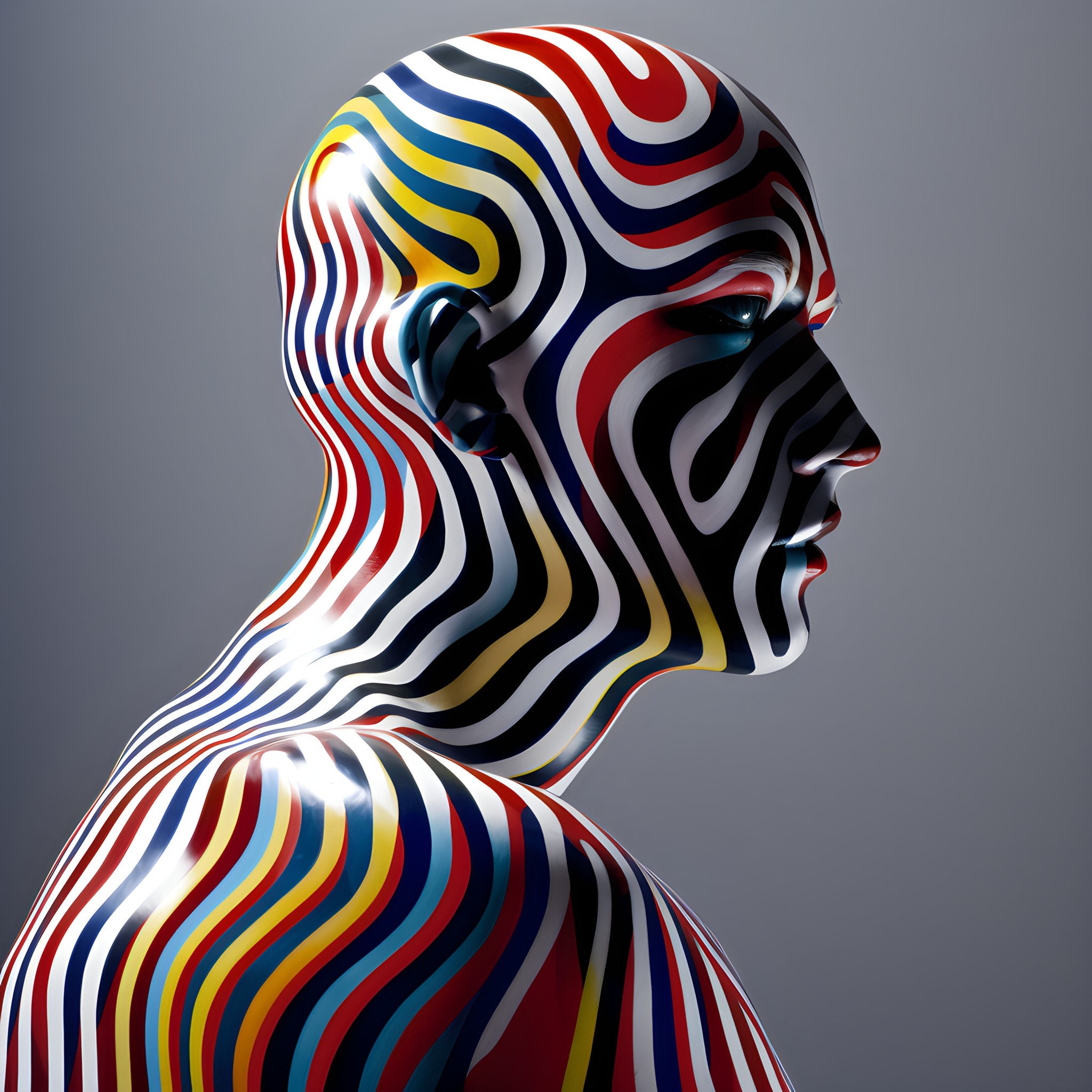 Colorful Optical Illusion Man Poster - Vibrant and Unique Wall Art for ...
