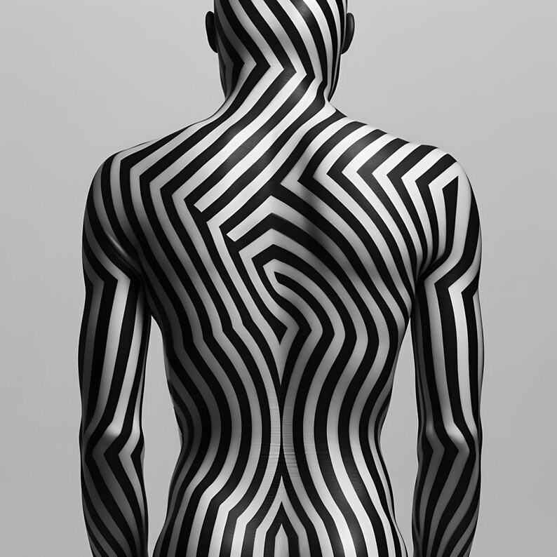 Abstract Human Optical Illusion Poster Print Op Art Decor - Etsy