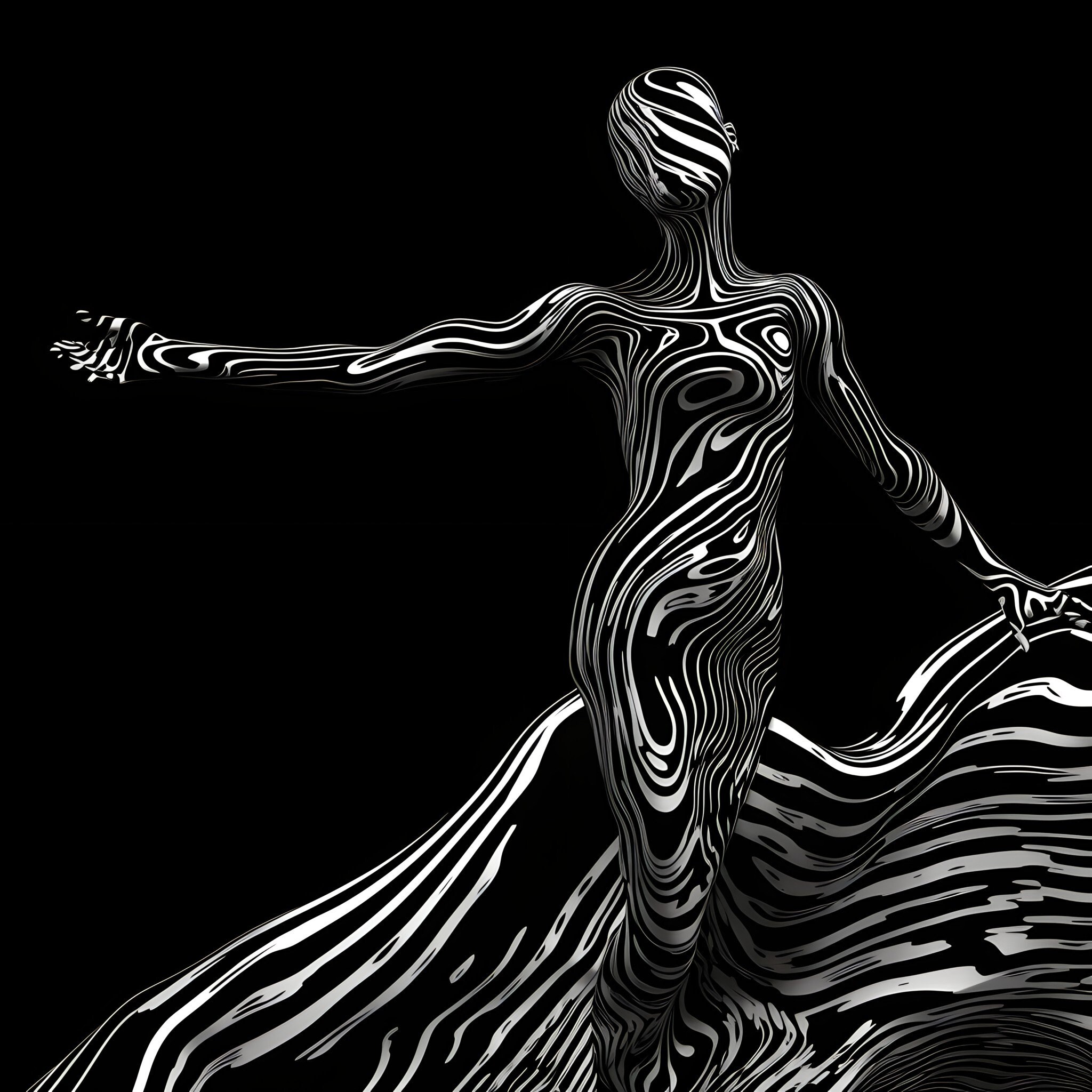 Abstract Human Optical Illusion Poster Print "open to Change" | Op Art ...