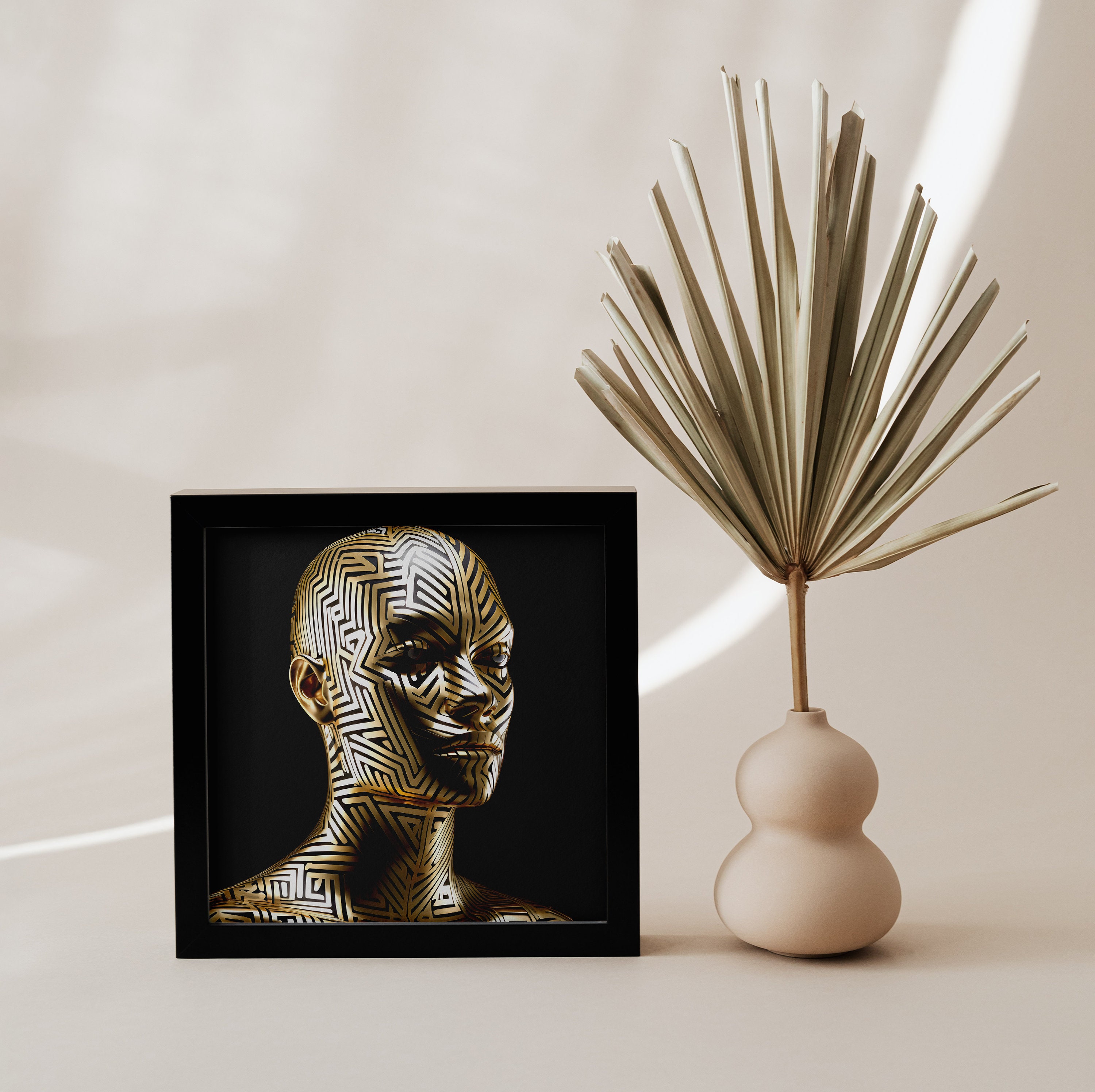 Gold Human 3D Render Poster Print Abstract Art Print Modern Wall Art ...
