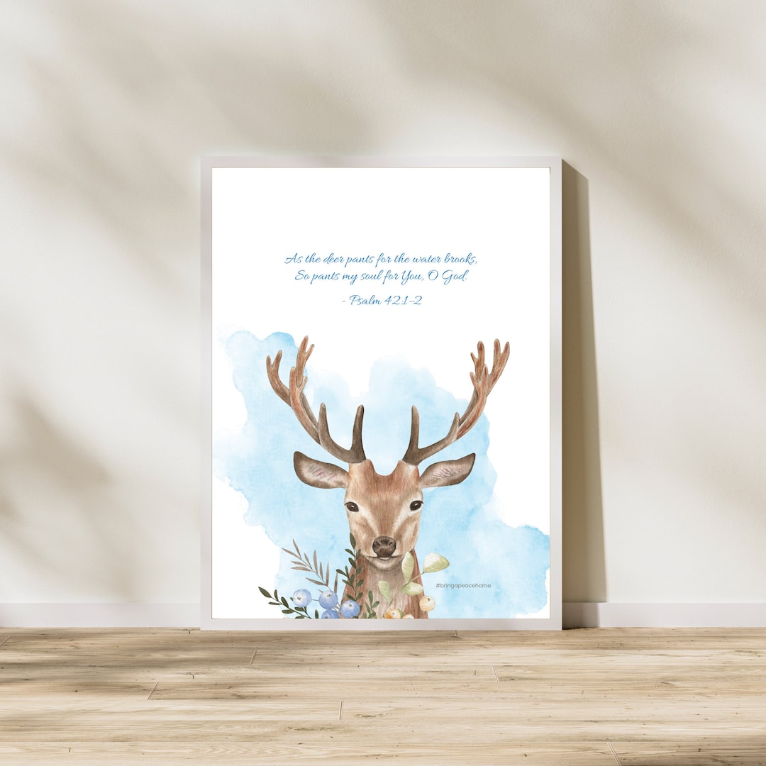 As the Deer Wall Art Christian Home Decor Christian Art - Etsy