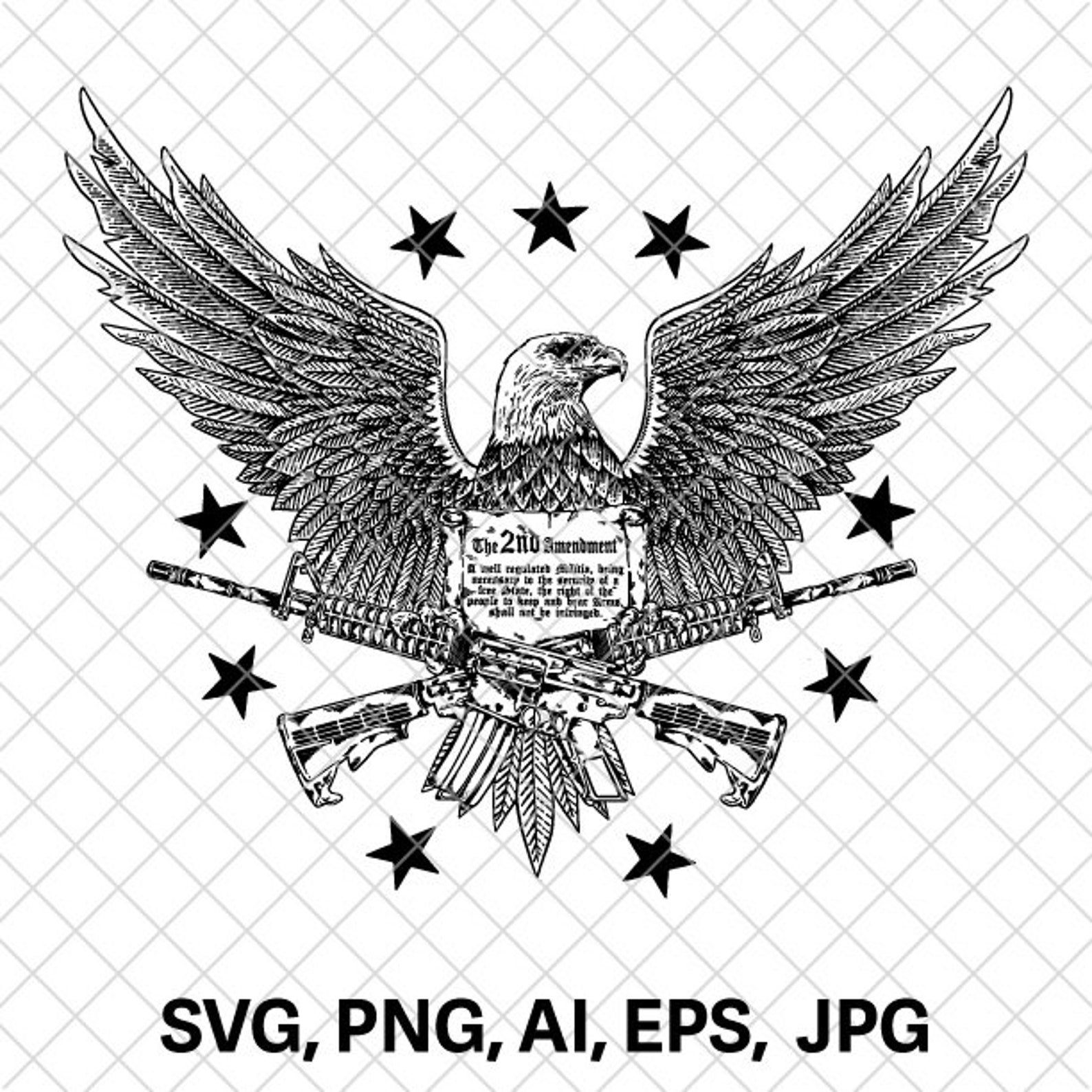 The 2nd Amendment Clip Art, American Eagle SVG, Vector Graphics ...