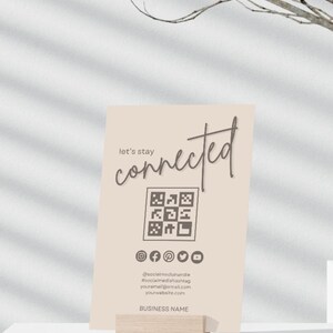 Modern Let's Stay Connected Sign Small Business Signage Template ...