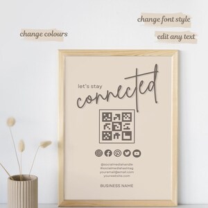 Modern Let's Stay Connected Sign Small Business Signage Template ...