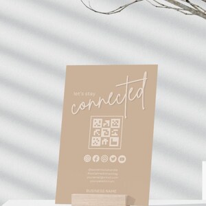 Modern Let's Stay Connected Sign Small Business Signage Template ...