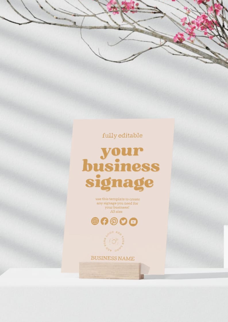 Boho Generic Business Sign Create Your Own Sign Small Business Template ...