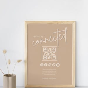 Modern Let's Stay Connected Sign Small Business Signage Template ...