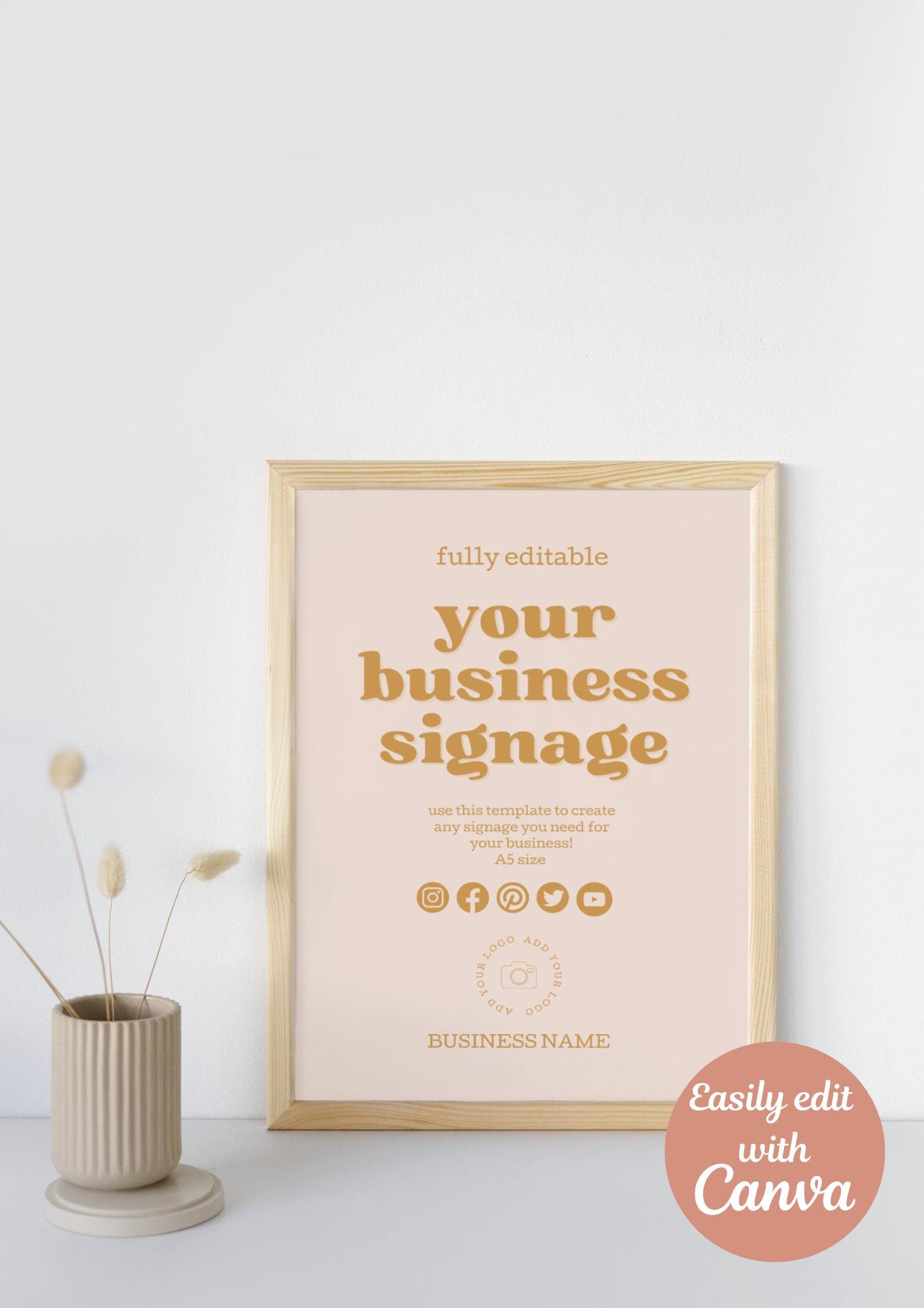 Boho Generic Business Sign Create Your Own Sign Small Business Template ...