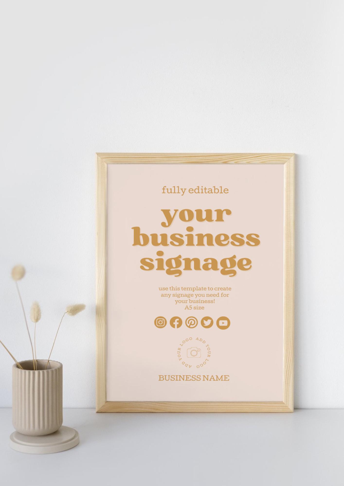 Boho Generic Business Sign Create Your Own Sign Small Business Template ...