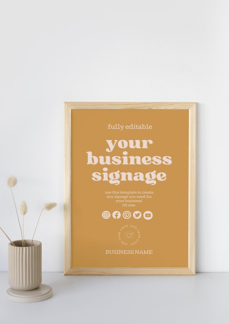 Boho Generic Business Sign Create Your Own Sign Small Business Template ...