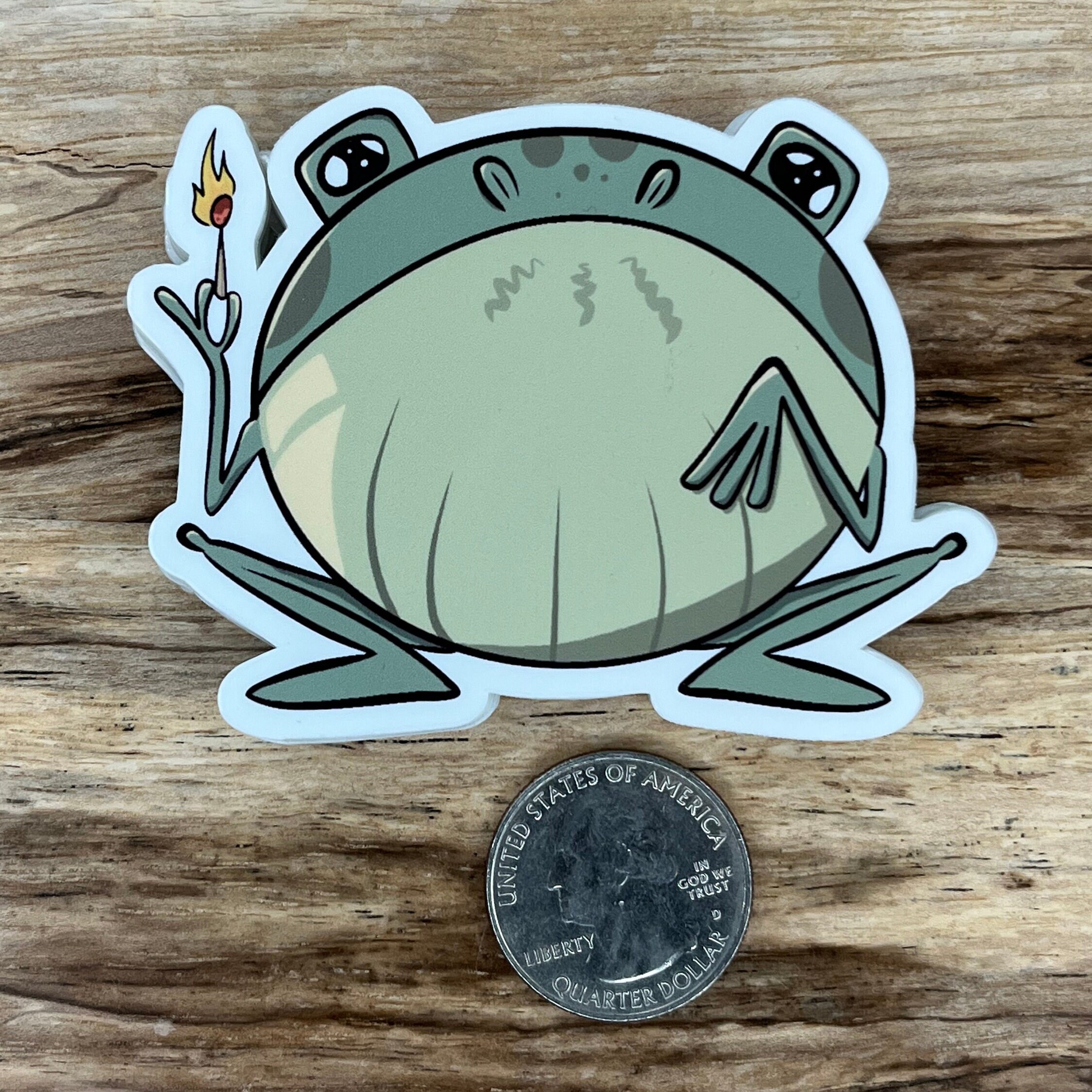 Arson the Frog 3 Die Cut Sticker, Toad With a Matchstick - Etsy