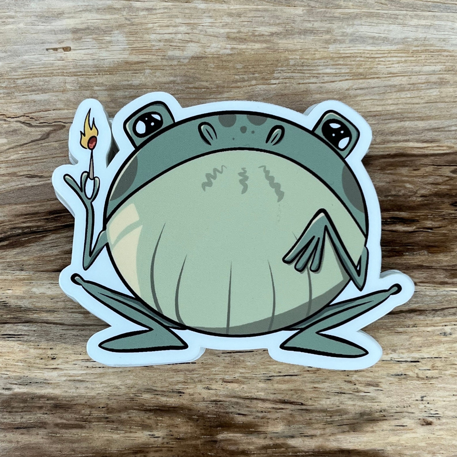 Arson the Frog 3 Die Cut Sticker, Toad With a Matchstick - Etsy