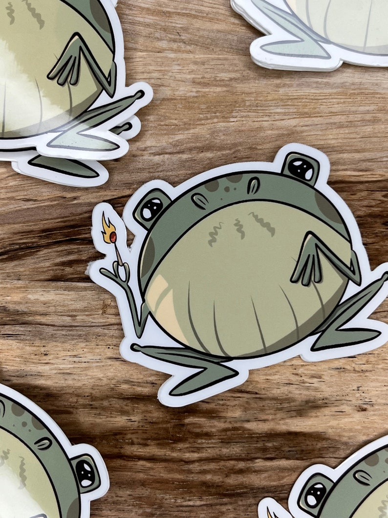 Arson the Frog 3 Die Cut Sticker, Toad With a Matchstick - Etsy