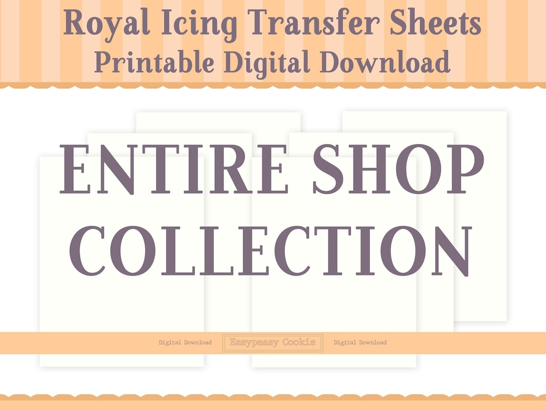 Royal Icing Transfer Sheet Bundle Templates, Entire Shop Collection ...